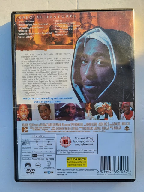 TUPAC: RESURRECTION DVD Tupac Shakur (2004) Special Collectors Edition ...