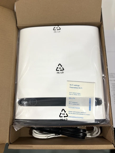 NEW BELL HOME GIGA Hub (Sagemcom Pack Fast 5689E) WIFI 6 Fibre Modem ...