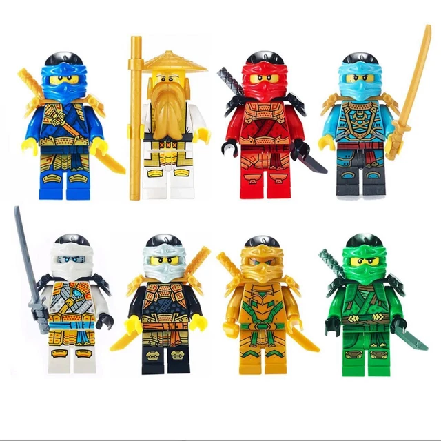 8PCS MINIFIGURE NINJAGO Master Sensei Wu Ninja Lloyd Building Blocks ...
