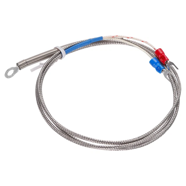 K TYPE THERMOCOUPLE Temperature Sensor 5mm Ring 3.3ft Wire 0 to 600°C ...