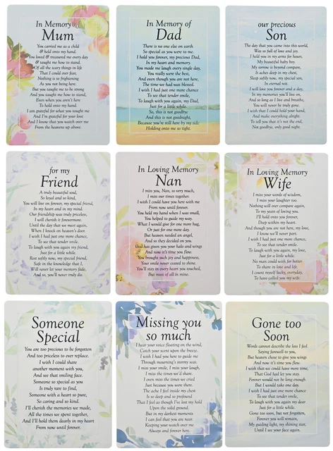GRAVESIDE MEMORIAL CARDS Loving Memory Remembrance Mum Dad Wife Sister ...