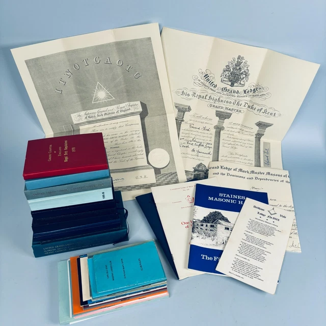 VINTAGE MASONIC MASONS Books Leaflets Certificates 1950S 1960S 1970S ...