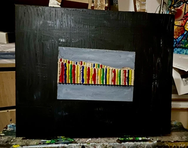 COMPOSITION AV-2 DE 2025 Technique mixte collage carton peint sur toile ...