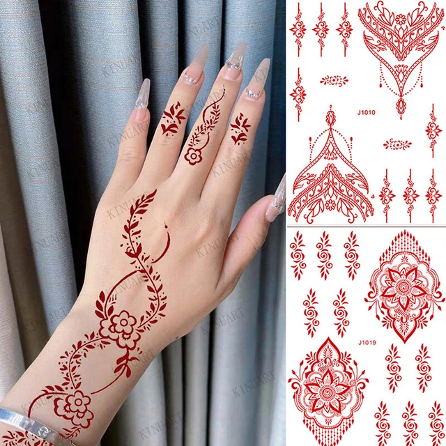 TEMPORARY TATTOO STENCILS Glitter Mehndi Hand Henna Template Body Art ...