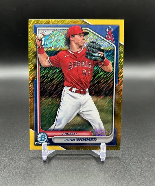 2024 BOWMAN 1° cromato John Wimmer luccichio oro /50 #BCP-78 angeli EUR ...