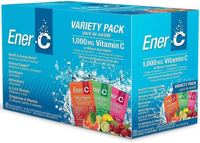 ENER-C EFFERVESCENT MULTIVITAMIN Drink Mix Variety Pack - 30 Sachets £ ...
