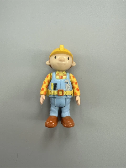 VINTAGE BOB THE Builder Plastic Figure Construction Hard Hat Poseable 3 ...
