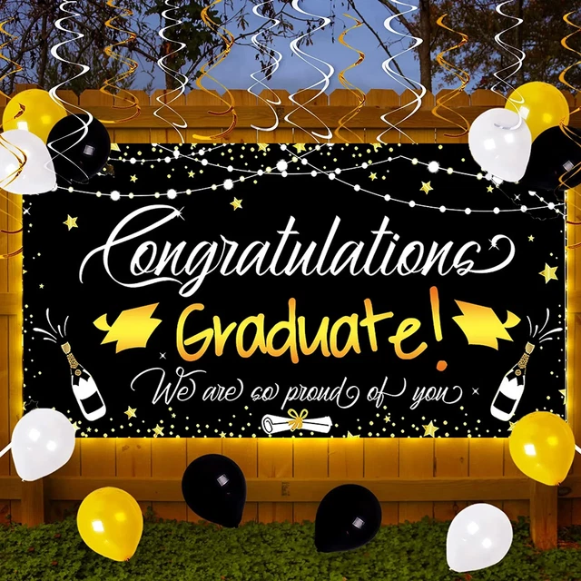 GRADUATION DECORATIONS CLASS of 2024, Large Congrats Grad Banner ...