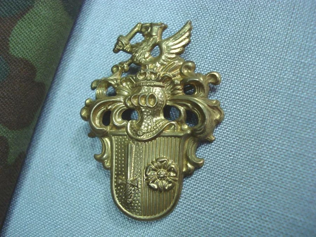19C. MILITARY GOLD Plated Cockade Hat Emblem Badge Pin £59.14 - PicClick UK