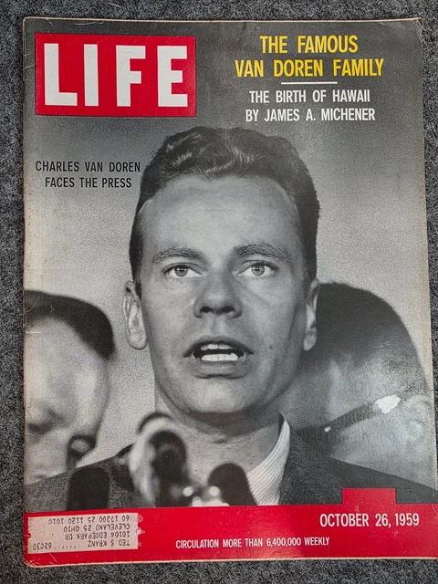 LIFE MAGAZINE OCTOBER 26 1959 Charles Van Doren Hawaii Birth James ...