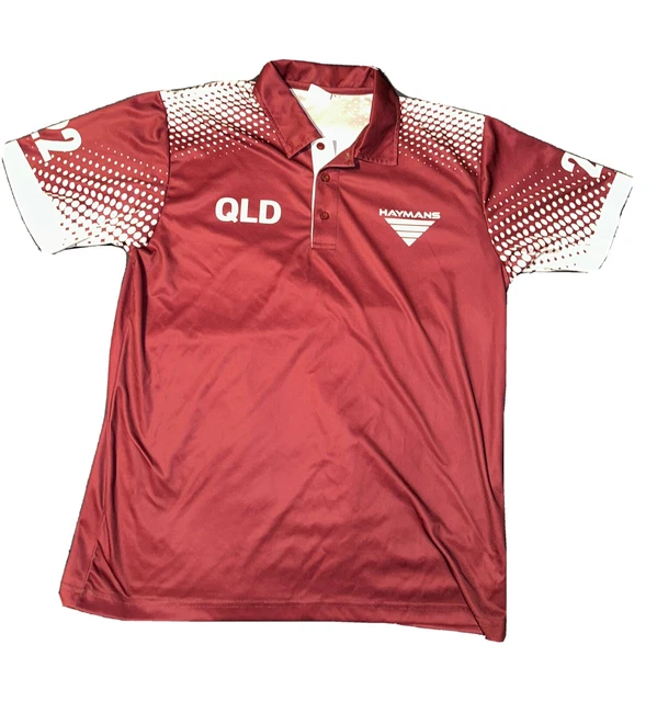 STATE OF ORIGIN Qld Maroons Rugby League Polo Shirt Size Large ...