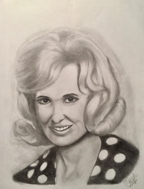 ORIGINAL INMATE ART Drawing Tammy Wynette Singer Graphite Portrait ...
