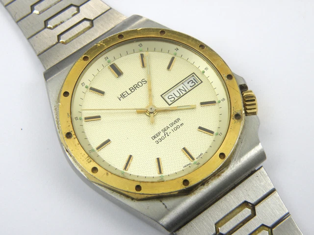 MENS'S HELBROS DEEP Sea Diver Watch - 100m £119.95 - PicClick UK
