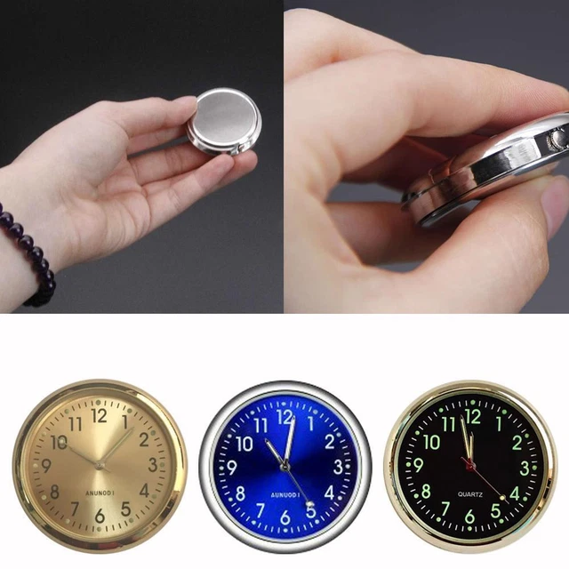 POCKET SMALL MINI Luminous Quartz Analog Watch Stick-On Bike Clock Boat ...
