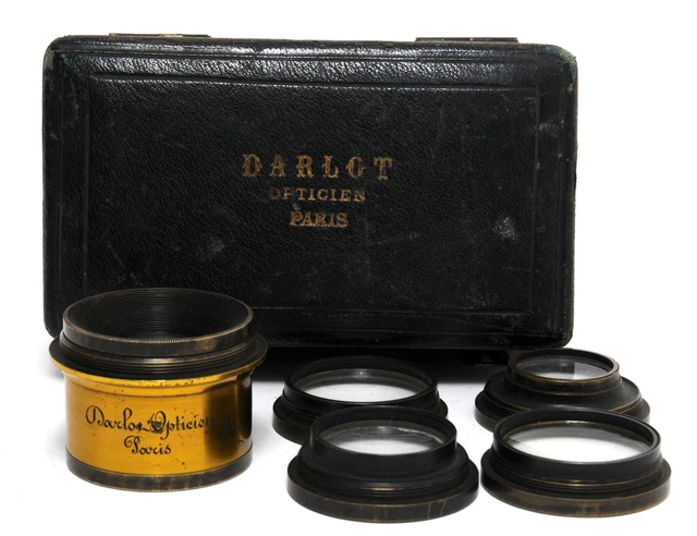 KIT LENTI VINTAGE Darlot Opticien Paris lenti in ottone con altre 4 ...