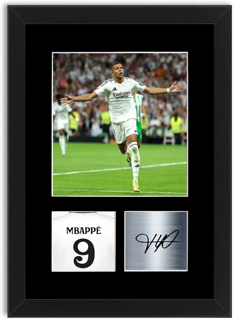 KYLIAN MBAPPE FOOTBALL Player Real Madrid Signed Poster Photo Mount A4 ...