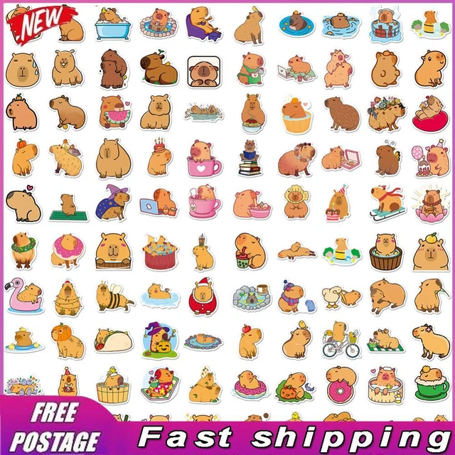 100PCS CAPYBARA STICKERS Capybara Decals Multi-Function for Laptop ...