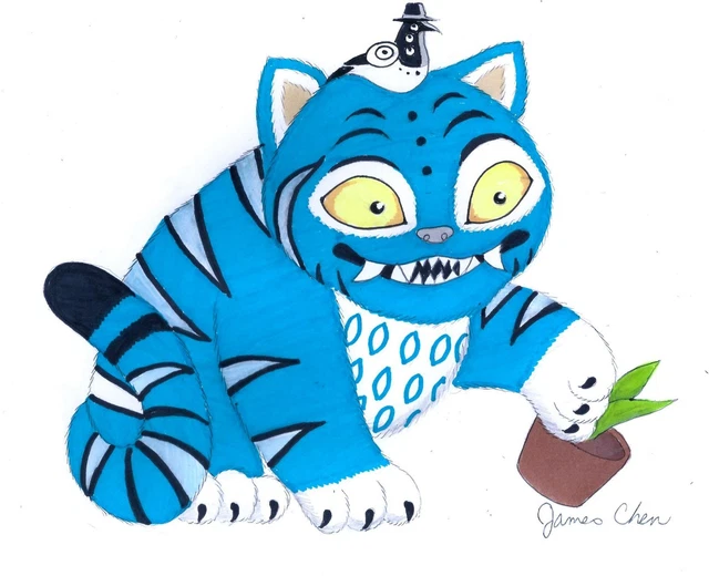 KPOP DEMON HUNTERS Derpy Blue Tiger Original Comic Art Color Sketch $42 ...