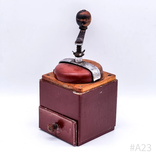 VINTAGE COFFEE GRINDER Wooden Mocha Mill with Crank | Coffee Grinder ...