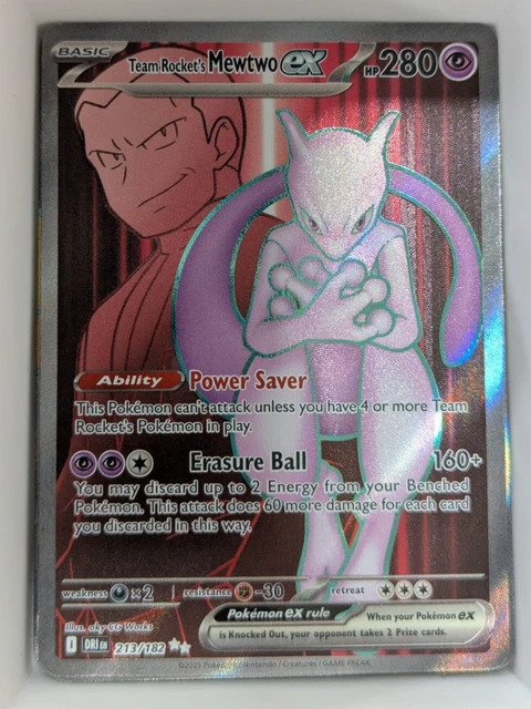 POKEMON TCG DESTINED Rivals Team Rocket's Mewtwo EX 213/182 Full Art ...