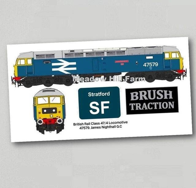 BRITISH RAIL CLASS 47 Fridge Magnet 47579 Stratford BR Blue Diesel ...