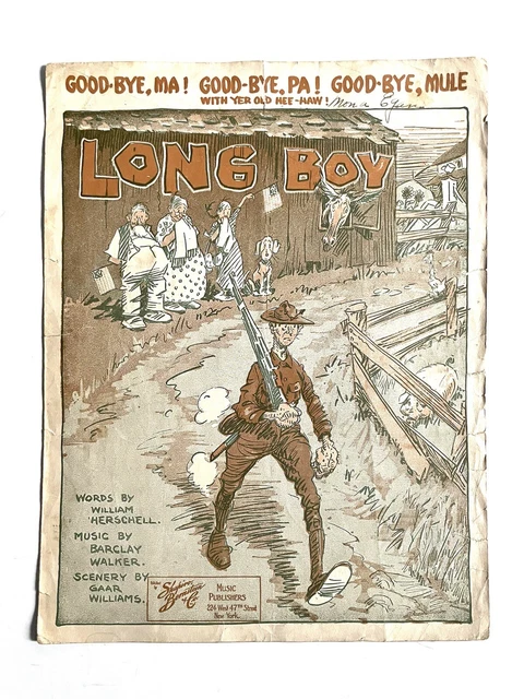 WW1 US AMERICAN Sheet Music “Long Boy” Antique Military Music $19.95 ...