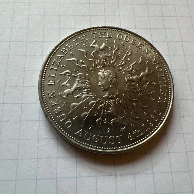 SILVER QUEEN ELIZABETH II Mother Happy Birthday Coin Vintage 1900 1980 ...