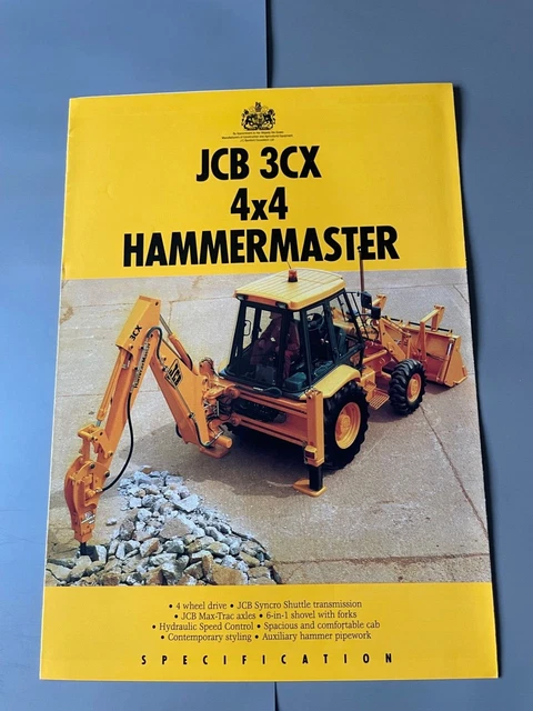 JCB 3CX 4X4 Hammermaster Backhoe Loader Brochure £3.99 - PicClick UK