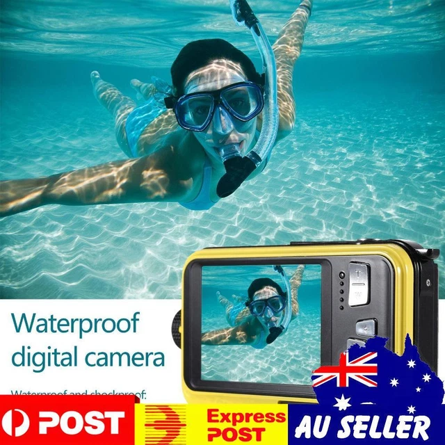 WATERPROOF UNDERWATER CAMERA Dual Screen HD 48MP Digital Camera (Yellow ...