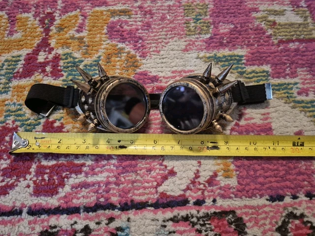 STEAMPUNK SPIKES AVIATOR pilot goggles Halloweeen costume accessory ...