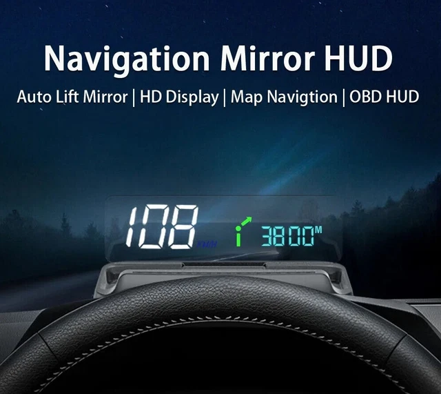 2022 NEW NAVIGATION HUD Auto-Lift Mirror Display RPM Speed Projector ...