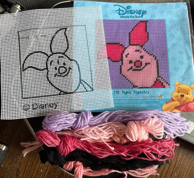 DISNEY PIGLET DESIGNER Stitches beginner tapestry kit small with wools ...