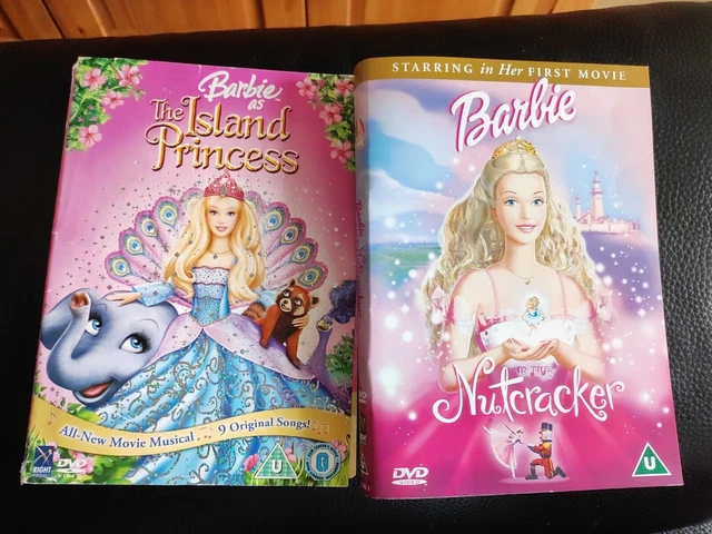 BARBIE THE ISLAND Princess/Nutcracker DVD's - 2 Animated Features, vgc ...