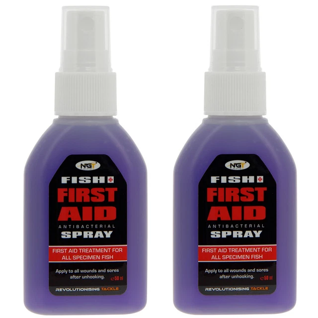 FISH AID SPRAY x 2 Antiseptic First Aid Antibacterial 50ml NGT Carp ...
