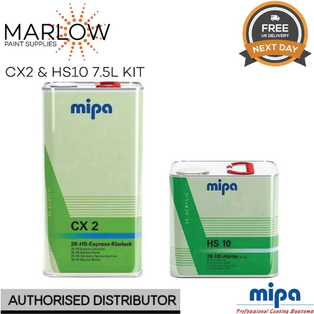 MIPA CX2 HS Express Clearcoat Kit With Hs10 Fast Hardener 7.5L £155.02 ...