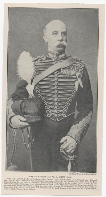 1901 PHOTO PRINT 'MAJOR-GENERAL SIR W.G. KNOX, BOER WAR OFFICER' 9"x 5 ...
