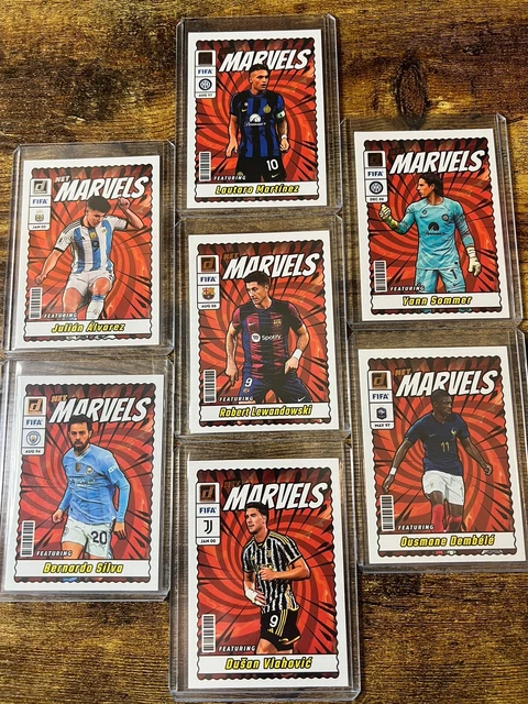 2023-24 DONRUSS SOCCER Net Marvels lotto 7 carte Lewandowski, Martinez ...