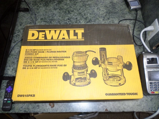 DEWALT DW618PKB 12 Amp Corded 2-1/4 Horsepower Fixed and Plunge Base ...