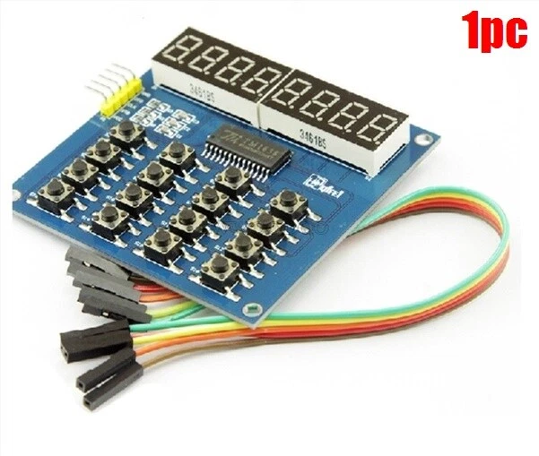 8 BITS LED Keyboard Scan Display Module TM1638 Singlechip Module cm £2. ...