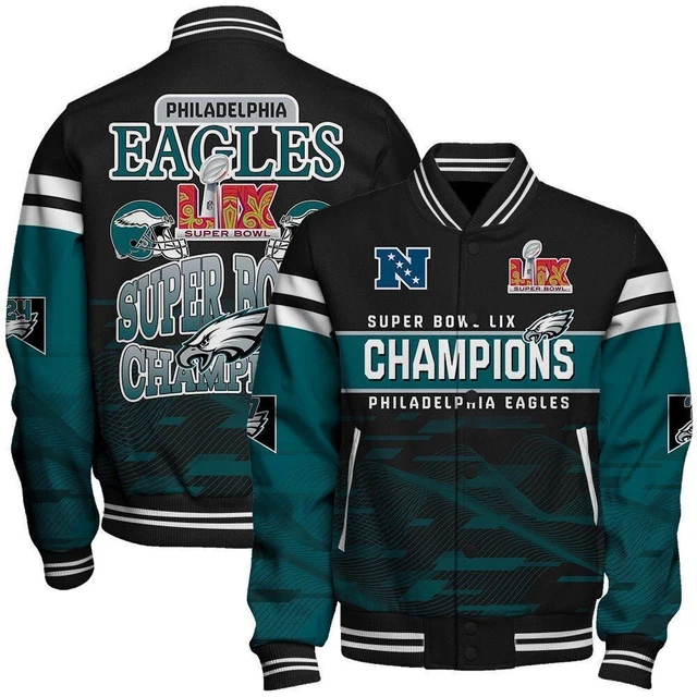 PHILADELPHIA EAGLES SUPER Bowl Lix Champions Varsity Jacket, Gift For ...