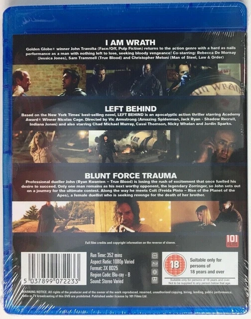 I AM WRATH / Left Behind / Blunt Force Trauma 3 Disc Boxset RB Blu-Ray ...