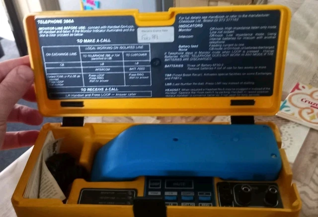 VINTAGE 1980S BRITISH TELECOM TELE 286A MOBILE ENGINEERS TELEPHONE LINE ...