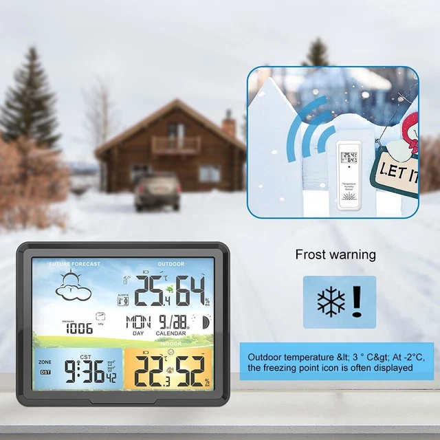 STATION MÉTÉO AVEC capteur pour prévisions météorologiques précises thermo EUR 62,83 - PicClick FR