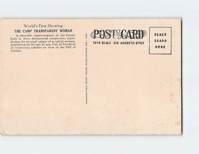 POSTCARD THE CAMP Transparent Woman New York Museum of Science ...
