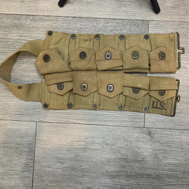 WWII WW2 USMC Marine US M1 Garand Cartridge Belt 1943 ALL Original ...