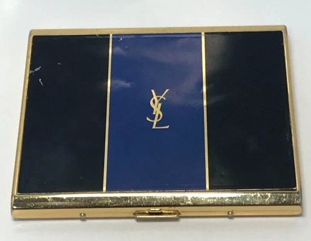 VINTAGE YVES SAINT LAURENT YSL Logo Cigarette Holder Case Gold/Black ...