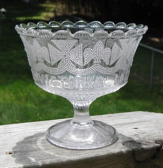 QUEEN VICTORIA GOLDEN Jubilee Footed Pressed Glass Compote 1887 £36.75 ...