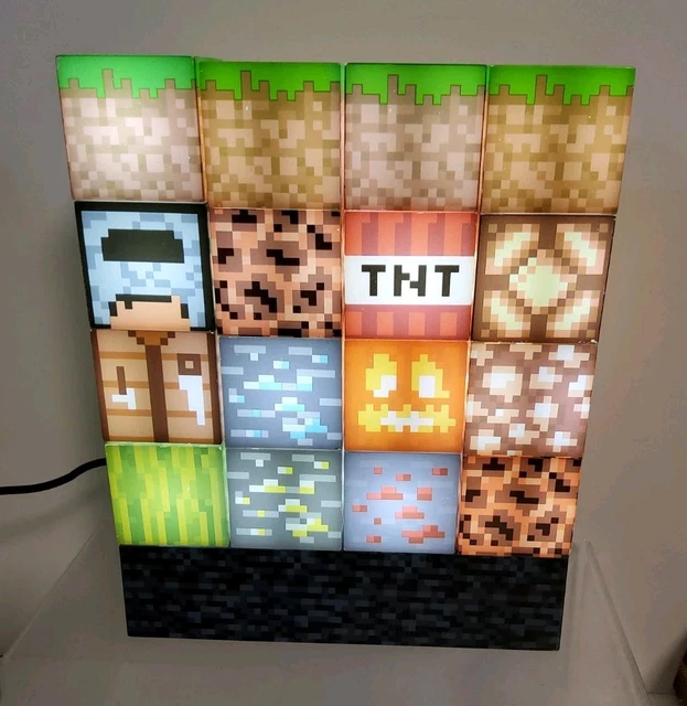 MINECRAFT BUILDING BLOCK Stackable Changeable Gaming Night Desk Light ...