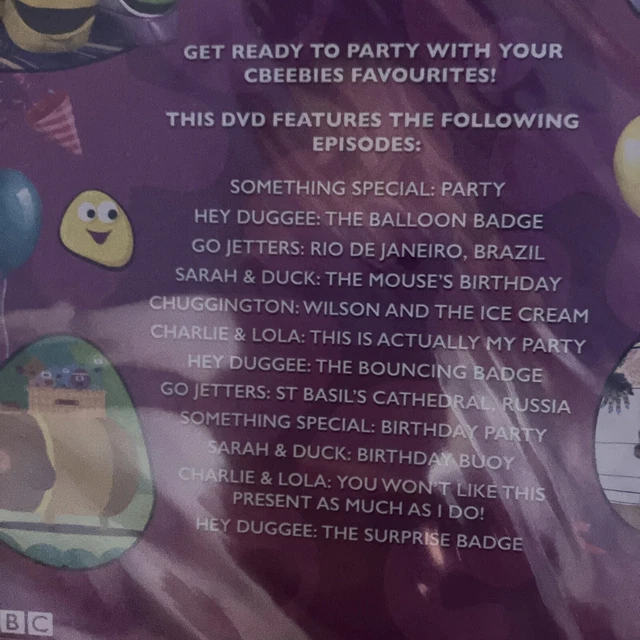 NEU UND VERSIEGELT Cbeebies Party Sammlung Kompilation Dvd Sarah And ...