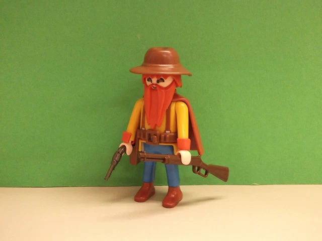 PLAYMOBIL WESTERN FIGUR Cowboy Trapper Bandit Hut Waffen Pistole EUR 2 ...